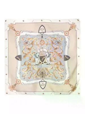 ASPINAL OF LONDON Logo-print Silk Scarf - Neutrals