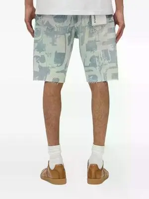 PURPLE BRAND Paint-effect Denim Shorts