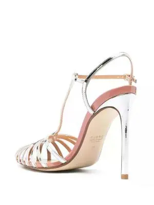 FRANCESCO RUSSO Metallic-effect Patent-leather Sandals