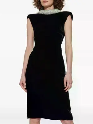 Versace Crystal-embellished Velvet Dress