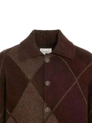 BARRIE Argyle Pattern Button Cardigan - Brown