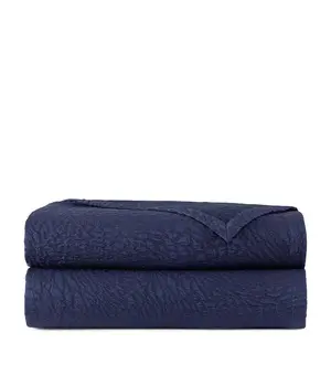 YVES DELORME Souvenir Encre Super King Bedcover - Blue