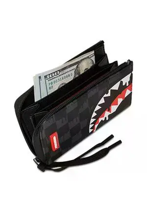 SPRAYGROUND Shark-face Checkered Wallet - Black