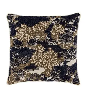 YVES DELORME Paysages Square Cushion Cover - Black