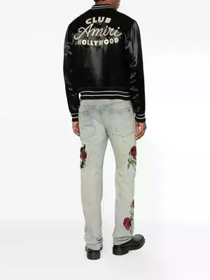 Amiri Embroidered Satin Bomber Jacket