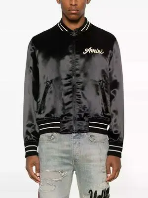 Amiri Embroidered Satin Bomber Jacket