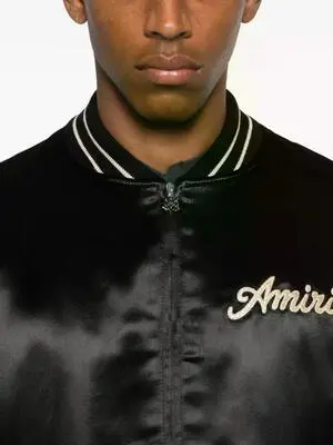 Amiri Embroidered Satin Bomber Jacket