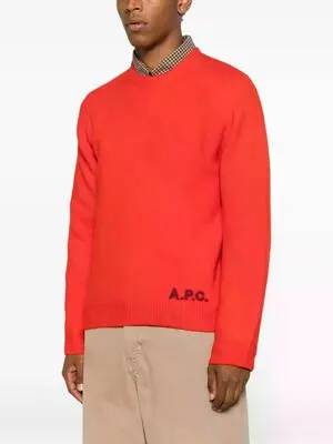 A.p.c. Logo Embroidered Crew-neck Sweater