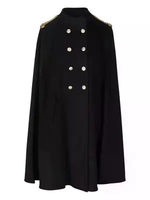 IL TABARRO Double-breasted Cape With Military-style Embellishments