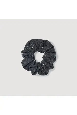 Sandro Rhinestone Knit Scrunchie - Charcoal