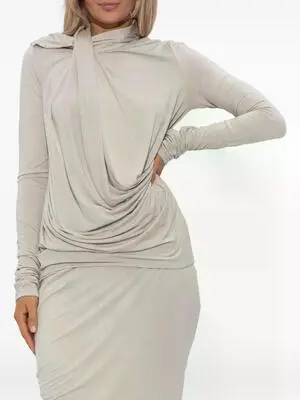 ENTIRE STUDIOS Draped Cowl-neck Top - Neutrals