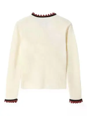 La DoubleJ Scallop-trimmed Wool-blend Sweater - Neutrals