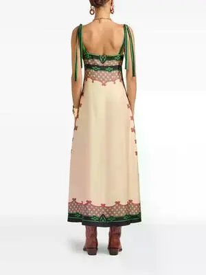 La DoubleJ Geometric-print Midi Day Dress