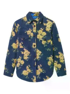 La DoubleJ Floral-jacquard Button-up Shirt Jacket