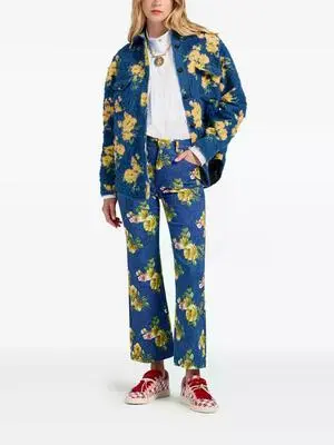 La DoubleJ Floral-jacquard Button-up Shirt Jacket