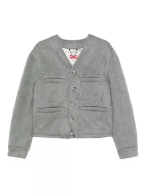 Kenzo Collarless Brushed Wool Jacket