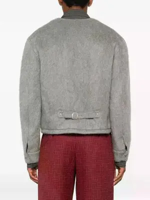 Kenzo Collarless Brushed Wool Jacket