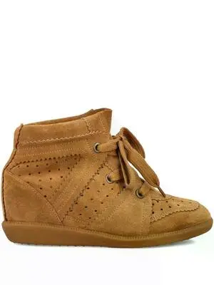 Isabel Marant Étoile Perforated Wedge Boots - Brown