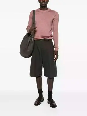 AROVESCIO Crew Neck Ribbed Sweater