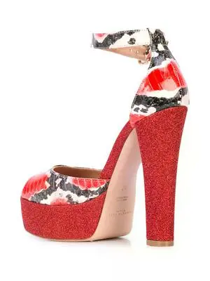 MADISON MAISON Snakeskin-effect Platform Sandals