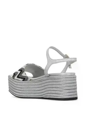 MADISON MAISON Leather Espadrille Wedges