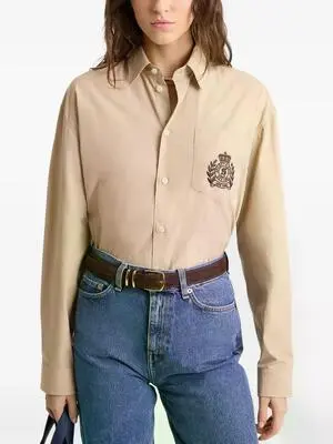SPORTY & RICH H&w Crest Button-down Shirt - Neutrals