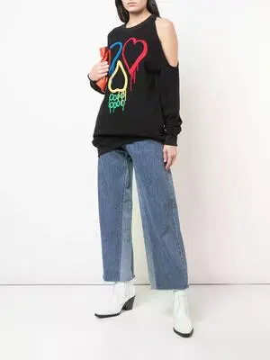 HACULLA. Graphic Print Cut-out Sweatshirt