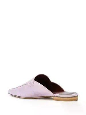 Sies Marjan Crocodile-embossed Flat Mules