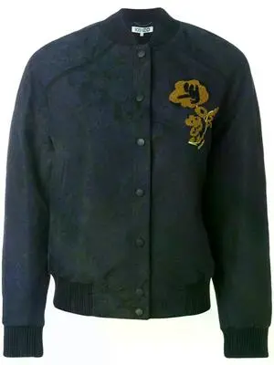 Kenzo Floral Brocade Bomber Jacket - Blue