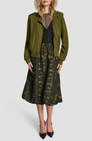 Dkny Twill Bomber Jacket - Dark Olive