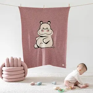 PINK LEMONADE Happy Hippo Baby Blanket - Pink