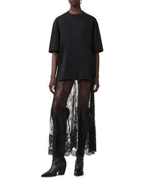 ALLSAINTS Arran Lace Maxi Skirt - Black