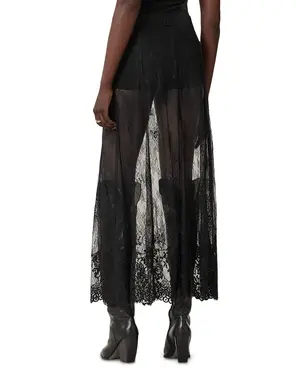 ALLSAINTS Arran Lace Maxi Skirt - Black