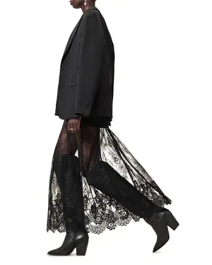 ALLSAINTS Arran Lace Maxi Skirt - Black