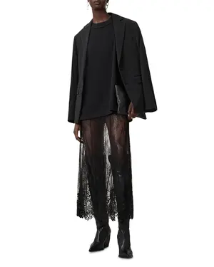 ALLSAINTS Arran Lace Maxi Skirt - Black