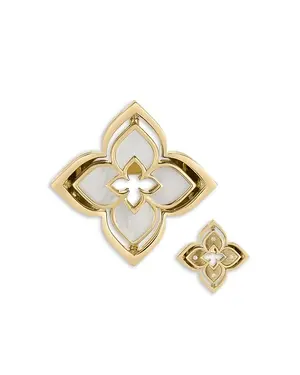 Roberto Coin 18k Yellow Venetian Princess Pirouette Mother Of Pearl & Diamond Reversible Flower Ring - Gold