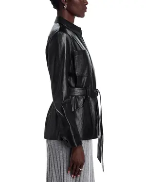 Kobi Halperin Rowan Faux Leather Belted Jacket