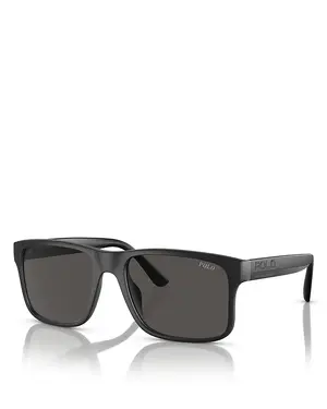 Polo Ralph Lauren Rectangle Sunglasses, 57mm - Matte Black