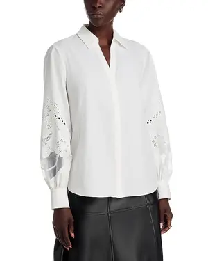 Kobi Halperin Calla Lace-sleeve Blouse