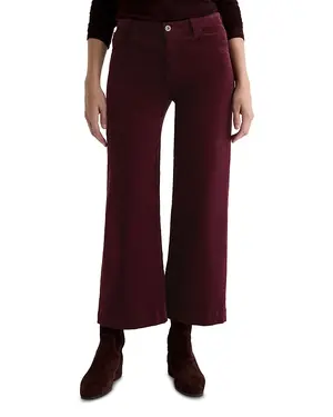 Ag Saige Corduroy Crop Wide-leg Jeans - Winery