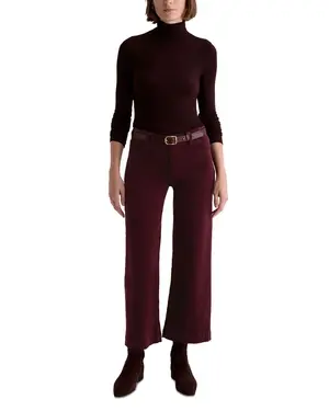 Ag Saige Corduroy Crop Wide-leg Jeans - Winery