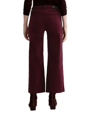 Ag Saige Corduroy Crop Wide-leg Jeans - Winery