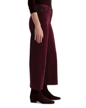 Ag Saige Corduroy Crop Wide-leg Jeans - Winery