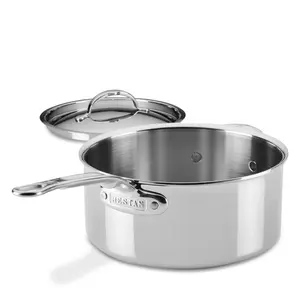 HESTAN Probond Luxe 4 Quart Professional Clad Stainless Steel Saucepan With Lid
