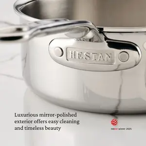 HESTAN Probond Luxe 4 Quart Professional Clad Stainless Steel Saucepan With Lid