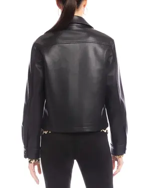 Karen Kane Faux Leather Cropped Jacket