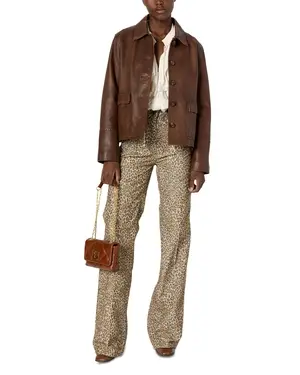 Gerard Darel Anna Leopard Flared Pants