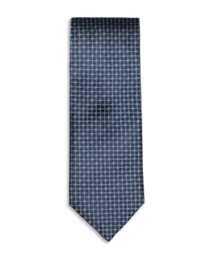 Eton Geometric Print Silk Tie - Navy