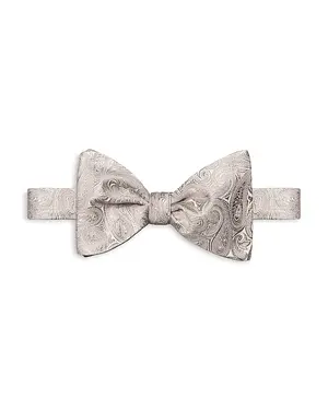 Eton Paisley Silk Bow Tie - Silver