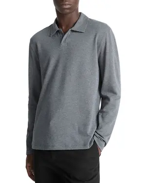 Vince Houndstooth Long Sleeve Polo